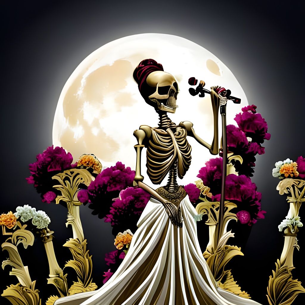 Skeleton bride - AI Generated Artwork - NightCafe Creator