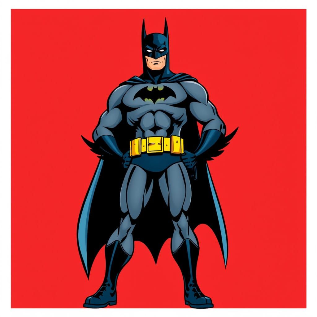 Full body portrait.. Batman. vector sticker with think white border ...