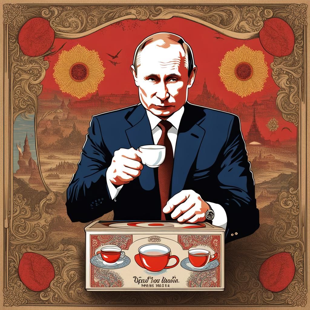 Putin branded tea box art - AI Generated Artwork - NightCafe Creator