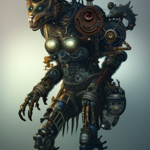 Intricate steam punk cyborg werewolf - AI Generated Artwork - NightCafe ...