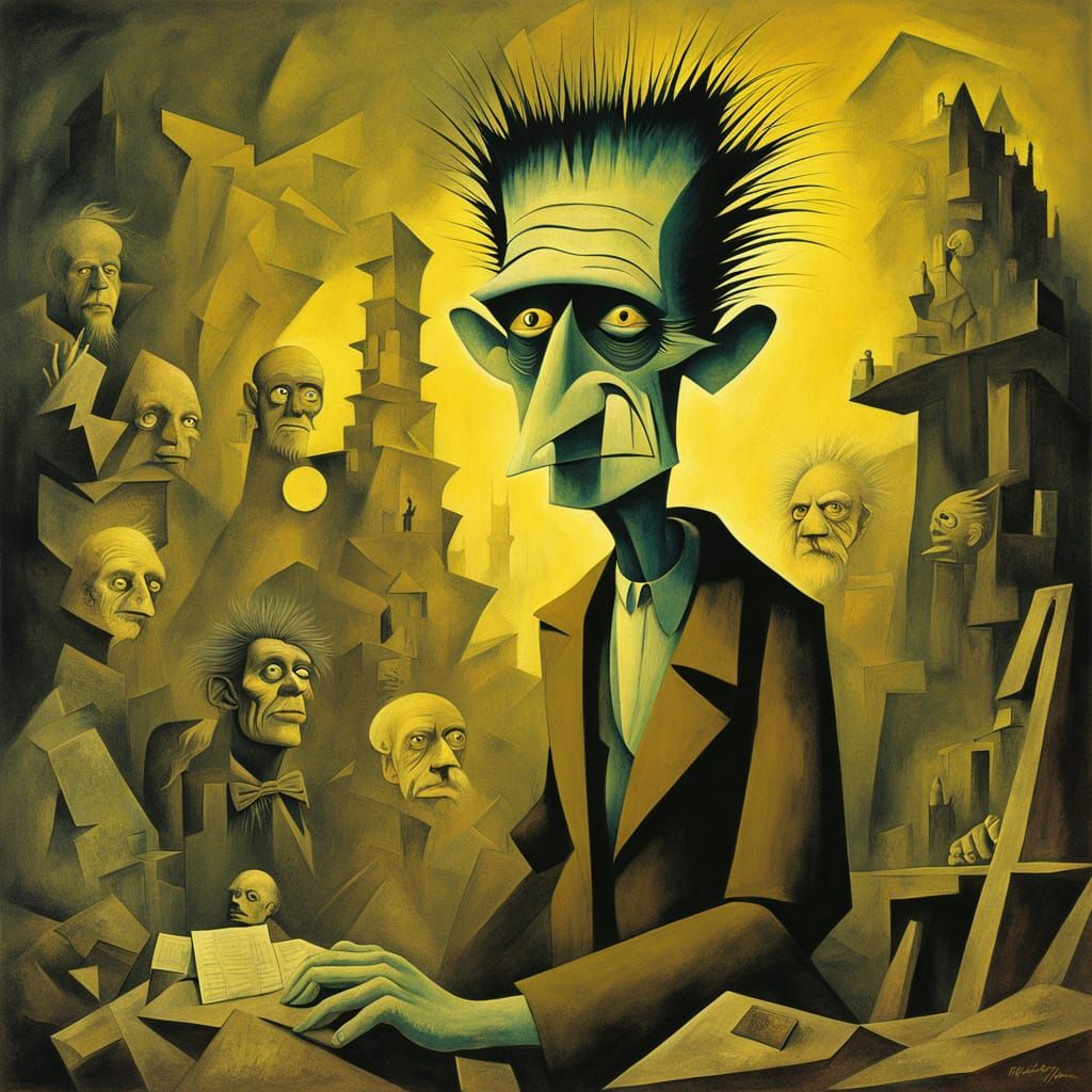 Monstrous Dreams in Abstract Cubism - AI Art