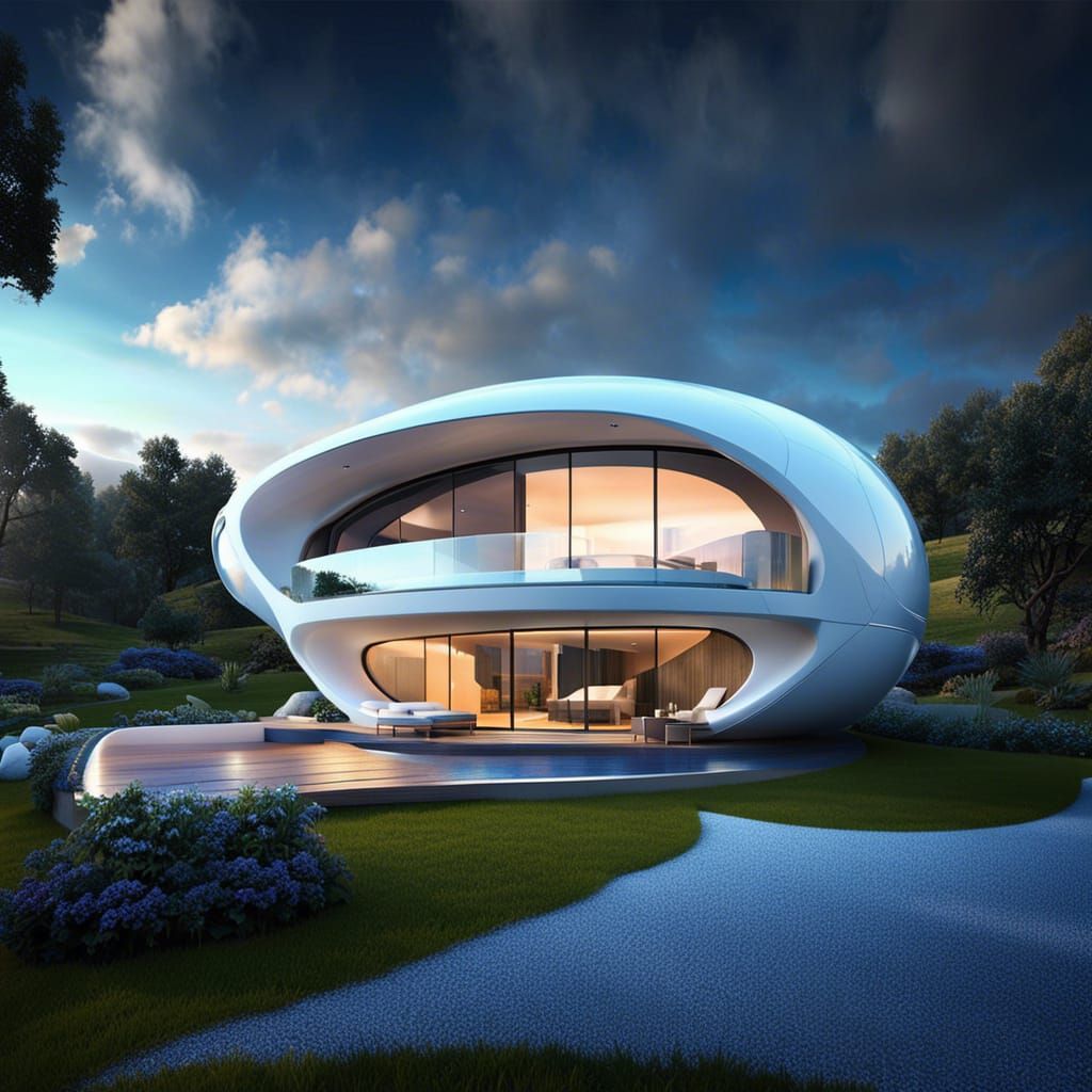 futuristic house - AI Generated Artwork - NightCafe Creator