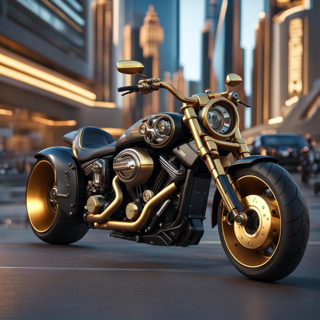 A futuristic Harley hog motor bike - AI Generated Artwork - NightCafe ...