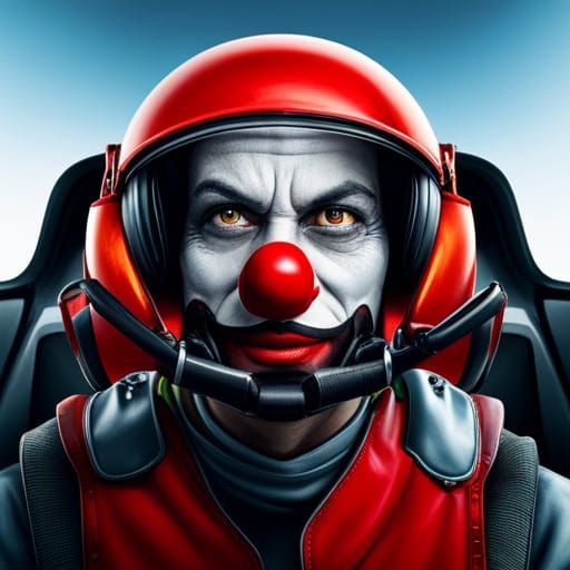 A clown at the controls of a fighter jet. - AI Generated Artwork ...