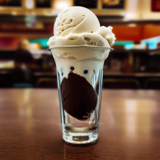 Peaceful rainy moonbeam ice cream sundae in a tall glass - AI Generated ...