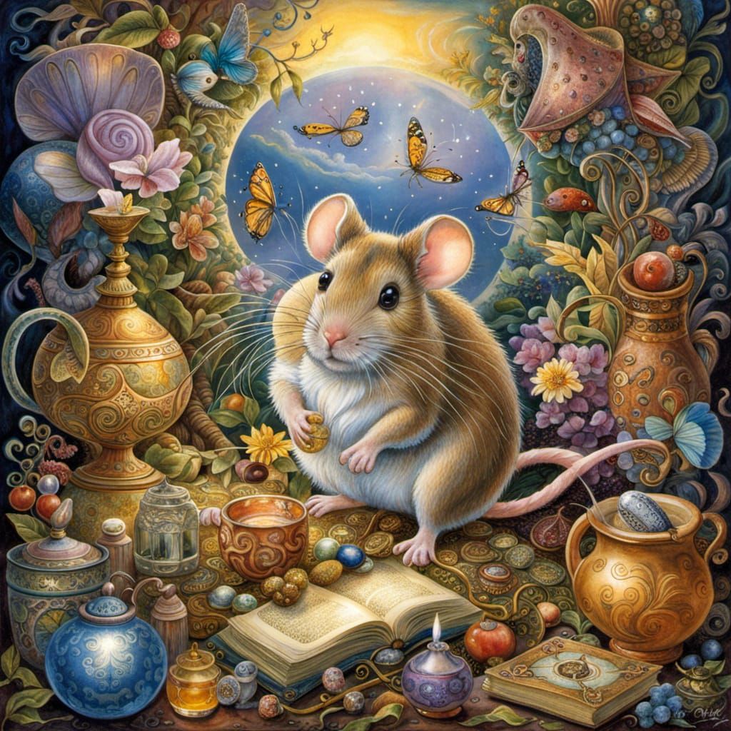 Mouse in Magical World Inspired by Fantasy Art - AI Art