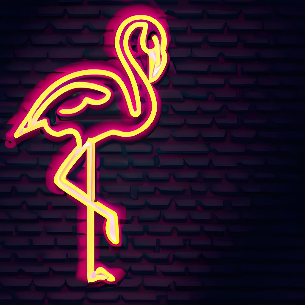 Neon Flamingo Sign - AI Generated Artwork - NightCafe Creator