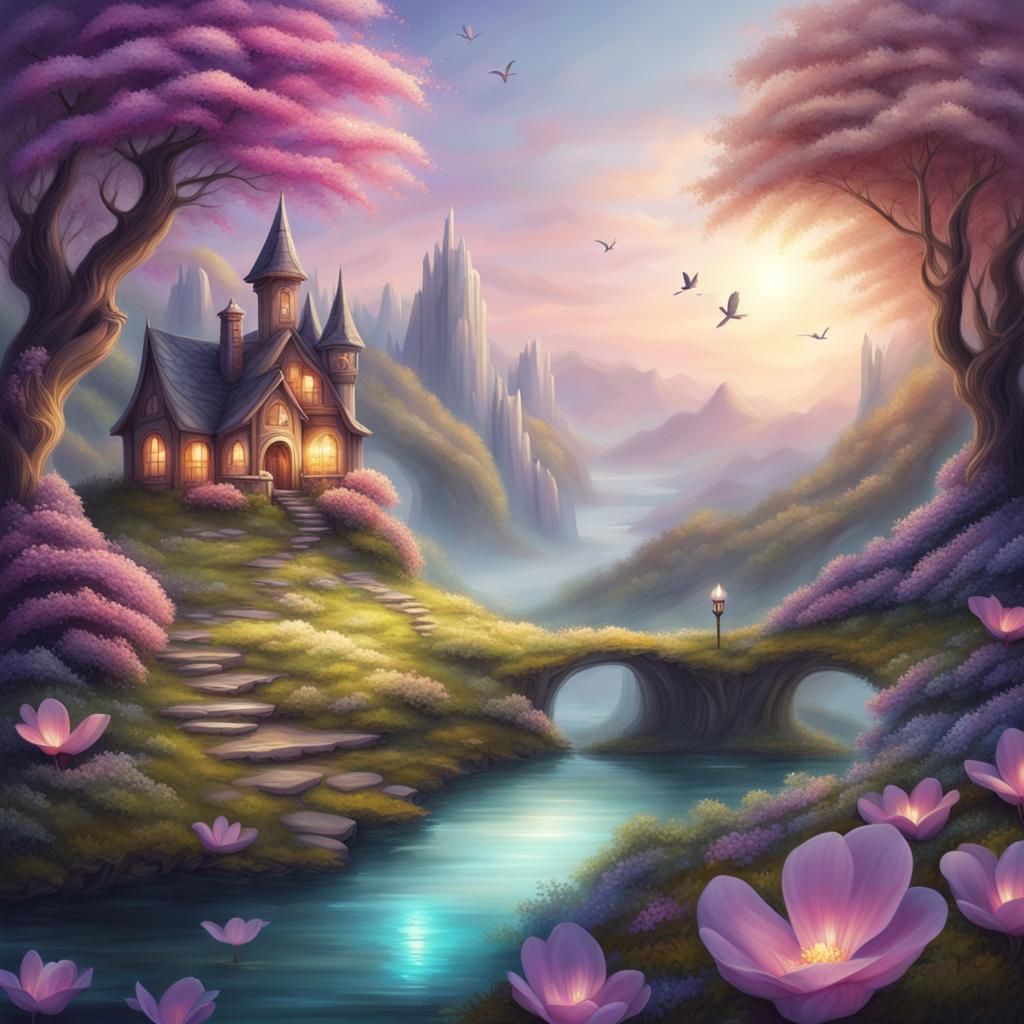 Beautiful romantic picture, fantasy, mystery, magic, magnificent ...