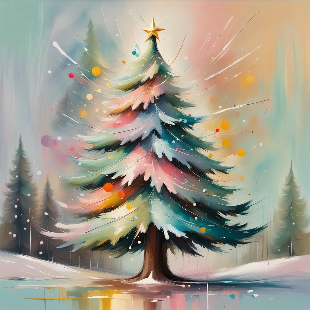 Abstract Christmas Tree - AI Generated Artwork - NightCafe Creator