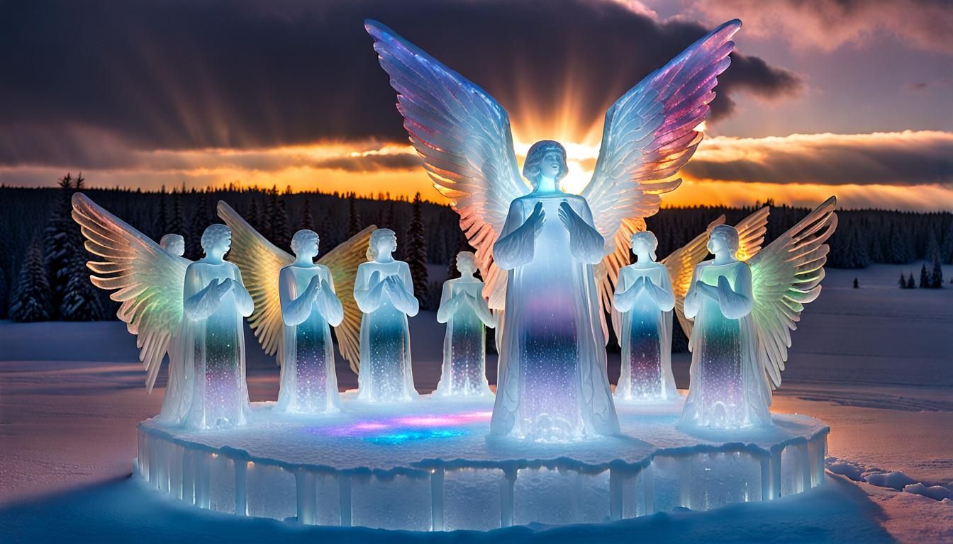 Choir of Ice Angels Singing in Ice Cave - 1, 2, 3 & 4. - AI Generated ...