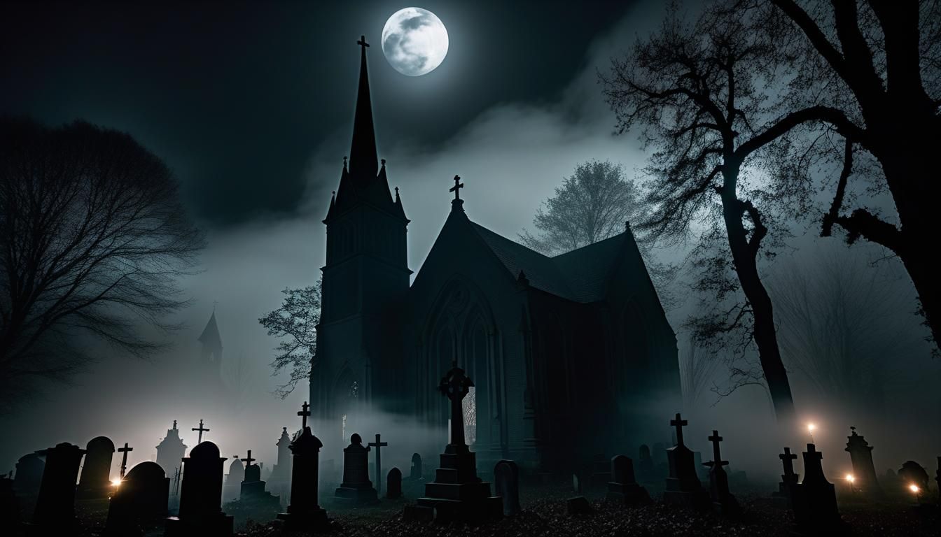 Eerie Cemetery - AI Generated Artwork - NightCafe Creator