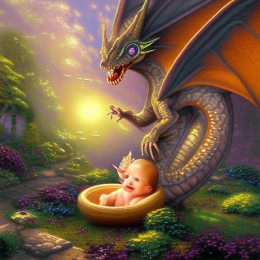 baby & dragon : r/Ai_Dragons