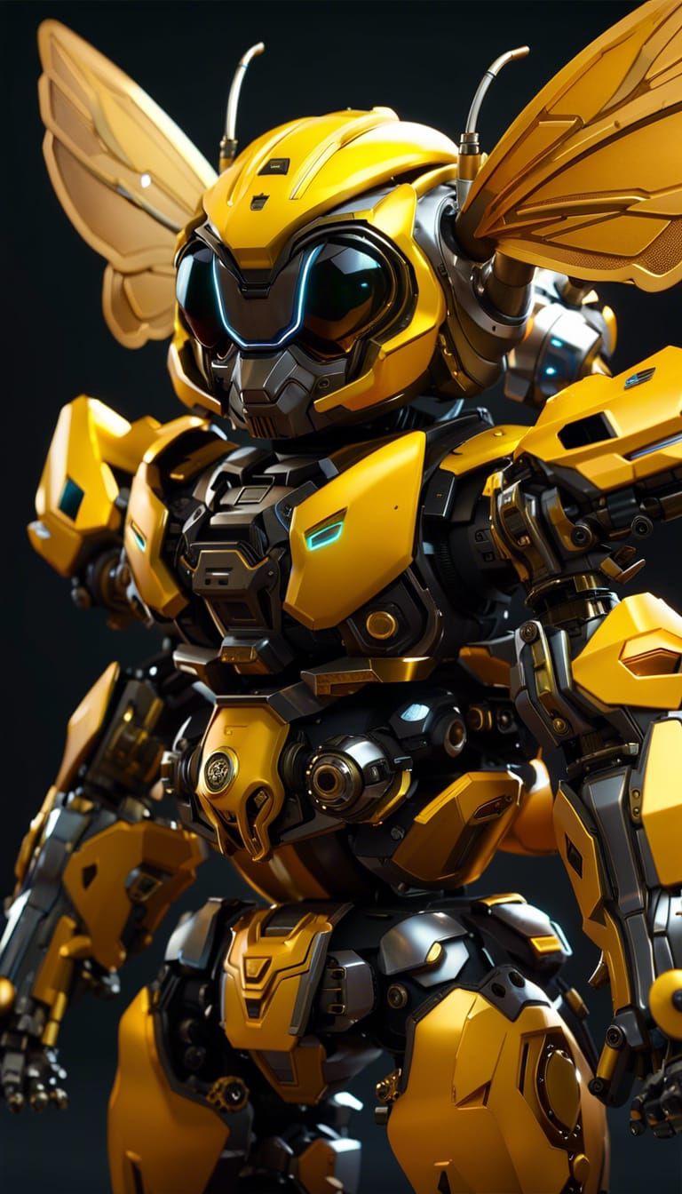 Mecha Bug Series; Bumble Bee - AI Generated Artwork - NightCafe Creator
