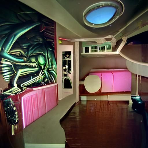 1980s interior alien house - AI Generated Artwork - NightCafe Creator