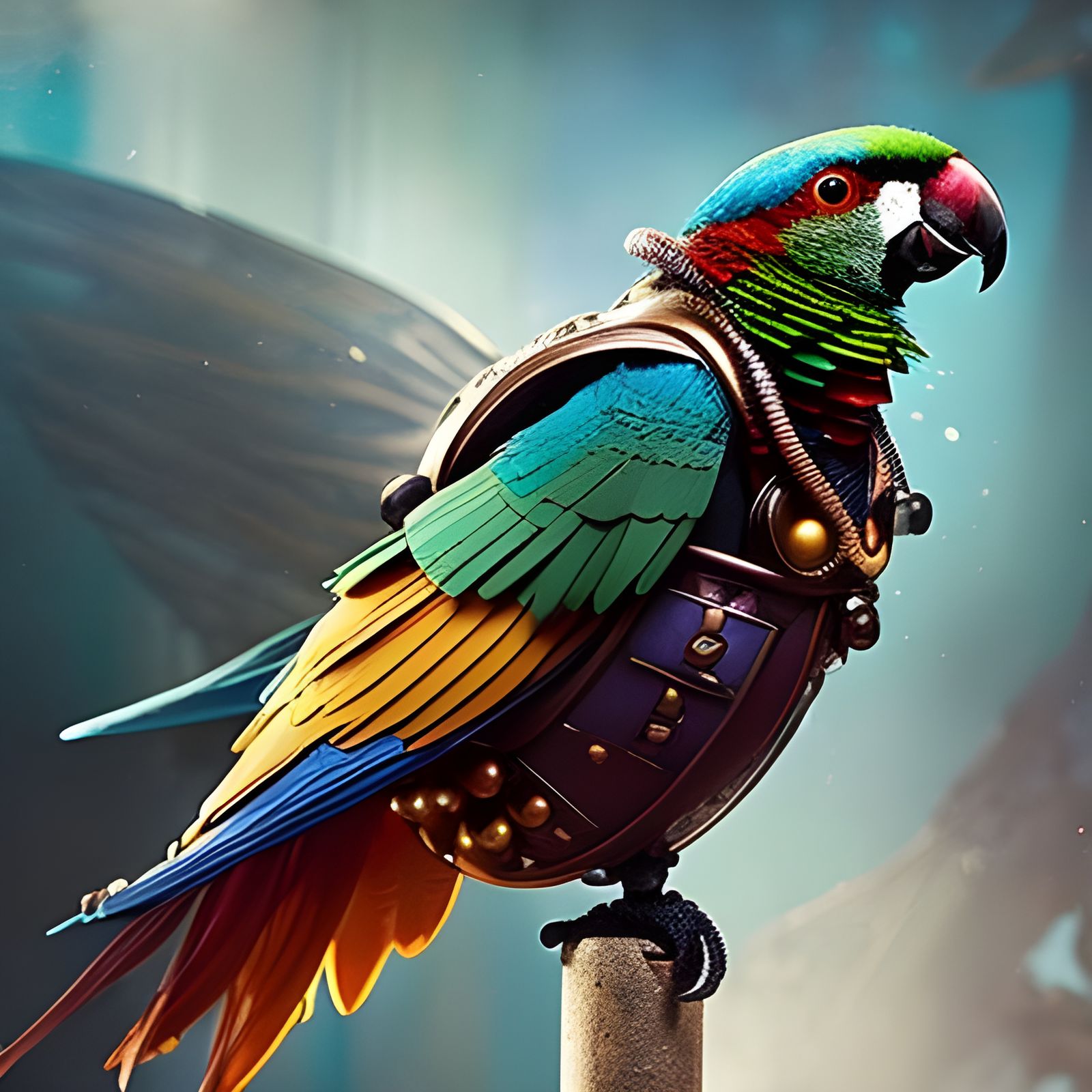 SteamPunk Parrot - AI Generated Artwork - NightCafe Creator