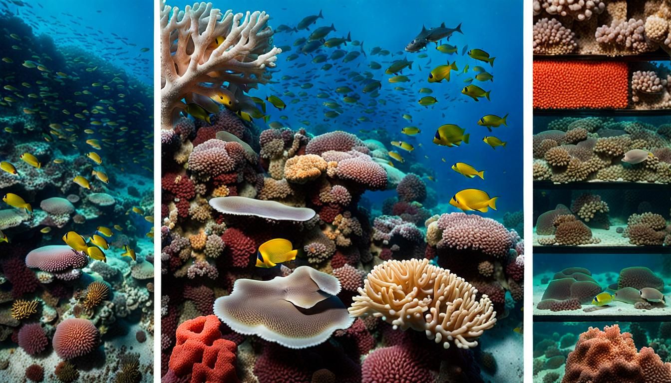 Live corals full of life and color. Dead corals lose their colours and ...