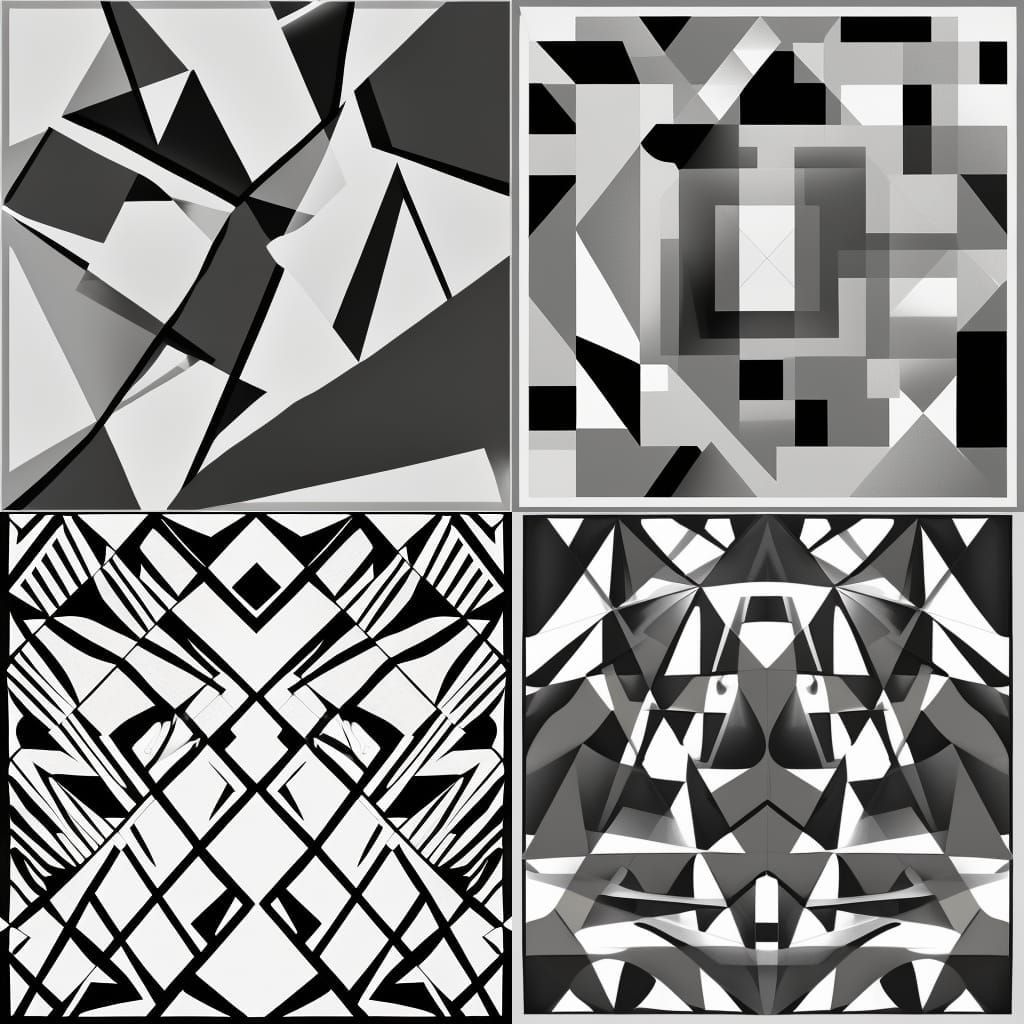 black and white, triangles, circles, squares, rectangles - AI Generated ...