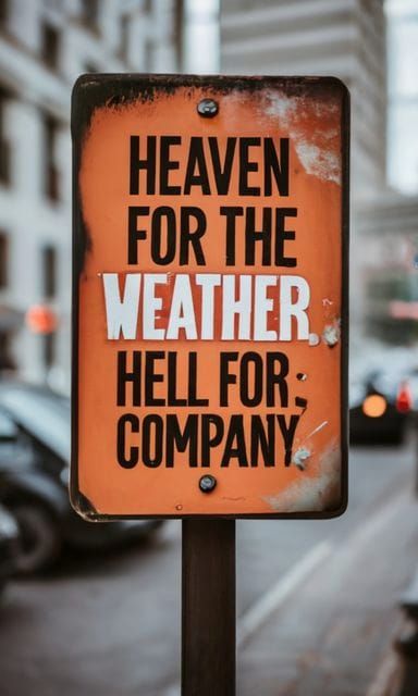 heaven for the weather, hell for the company - AI Generated Artwork ...