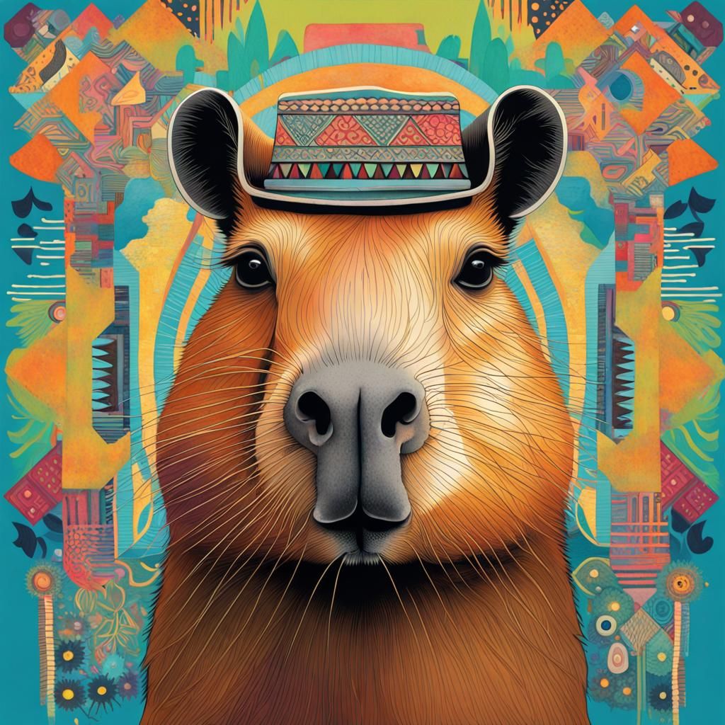 Portrait of a Capy with a Cap - AI Generated Artwork - NightCafe Creator