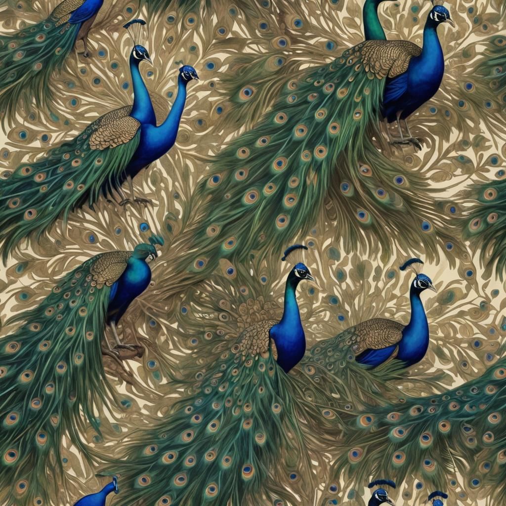 4 peacocks - AI Generated Artwork - NightCafe Creator