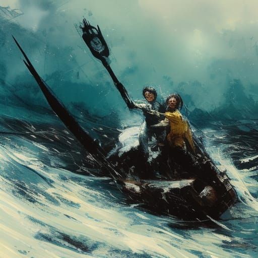 Survivors in Lifeboat - AI Generated Artwork - NightCafe Creator