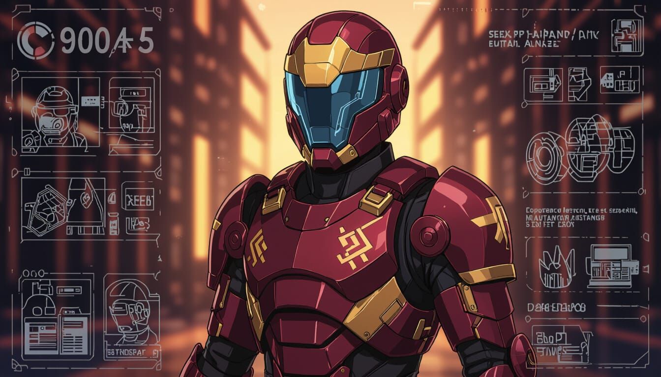 Schematic blueprints! - Protective Forces Agent in Cel-Shade...