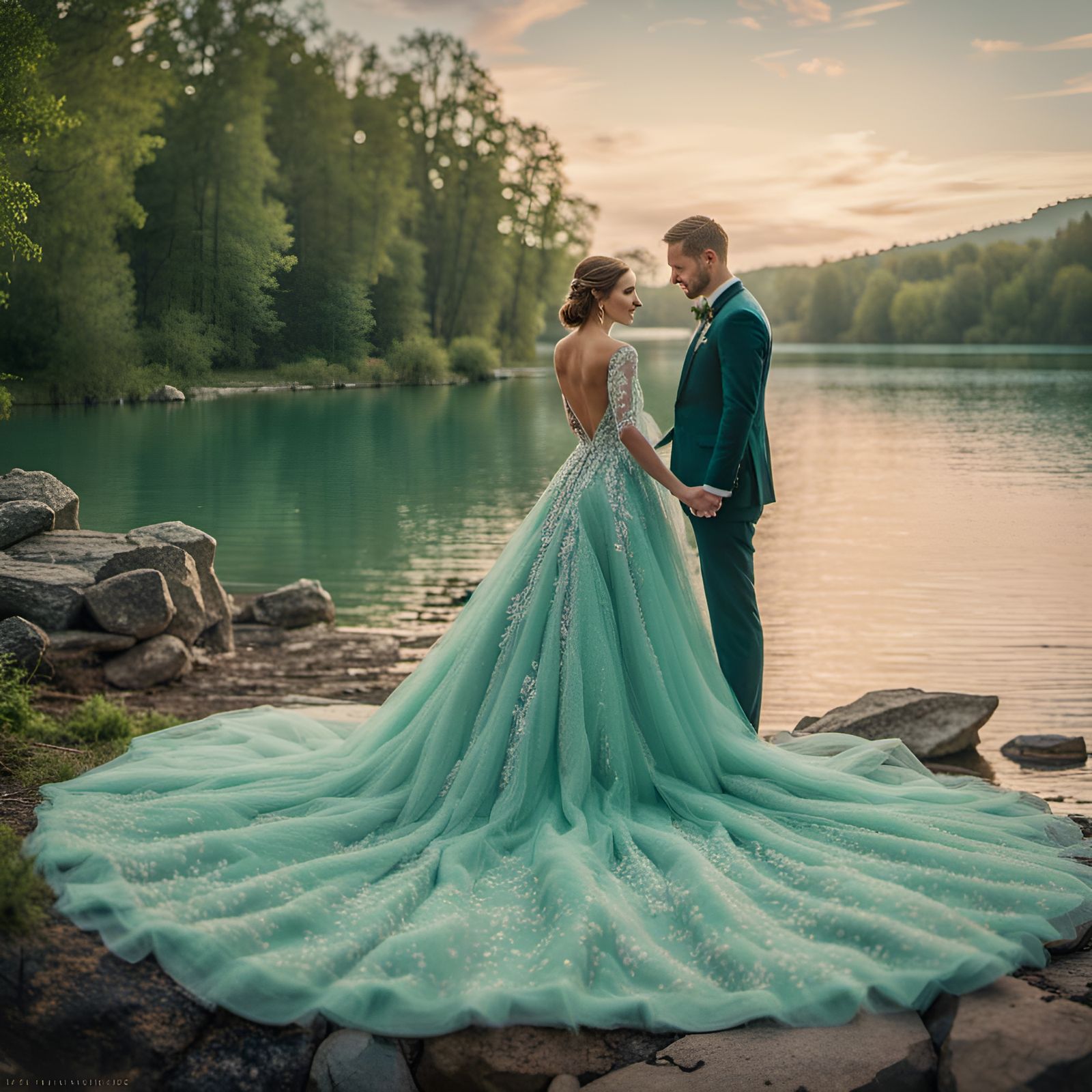 Beautiful Bride and her Groom - AI Generated Artwork - NightCafe Creator