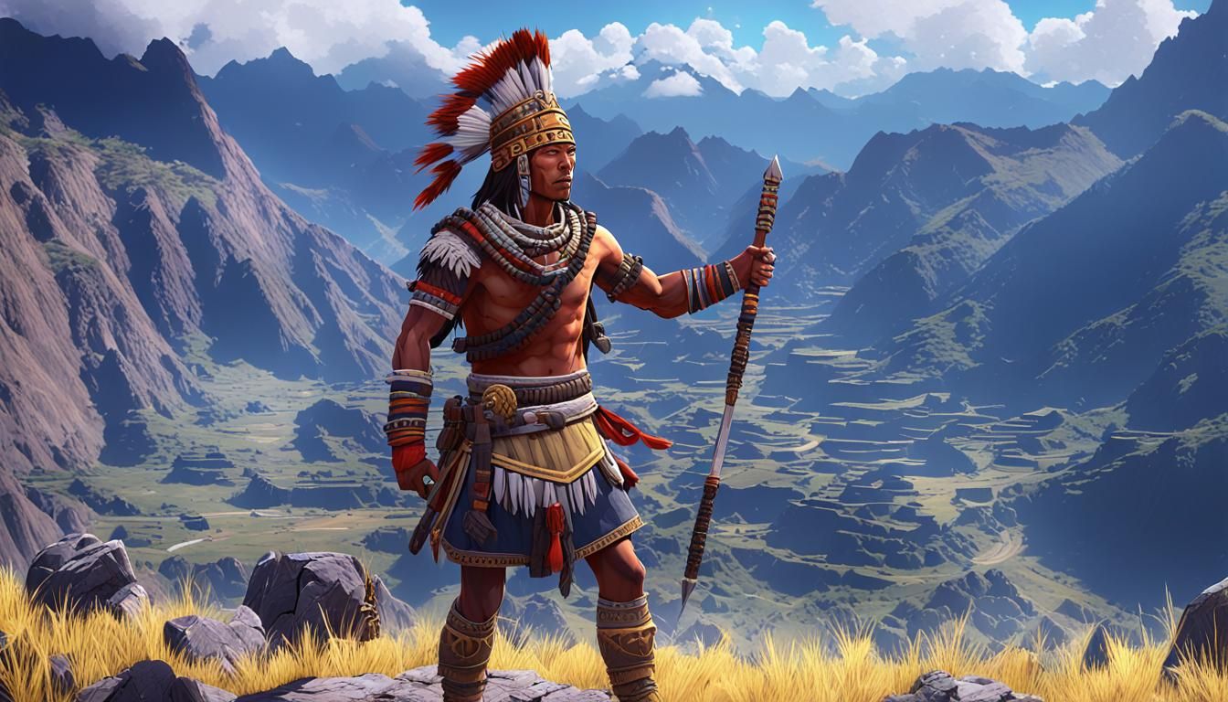 an ancient Incan warrior in the mountains - AI Generated Artwork ...