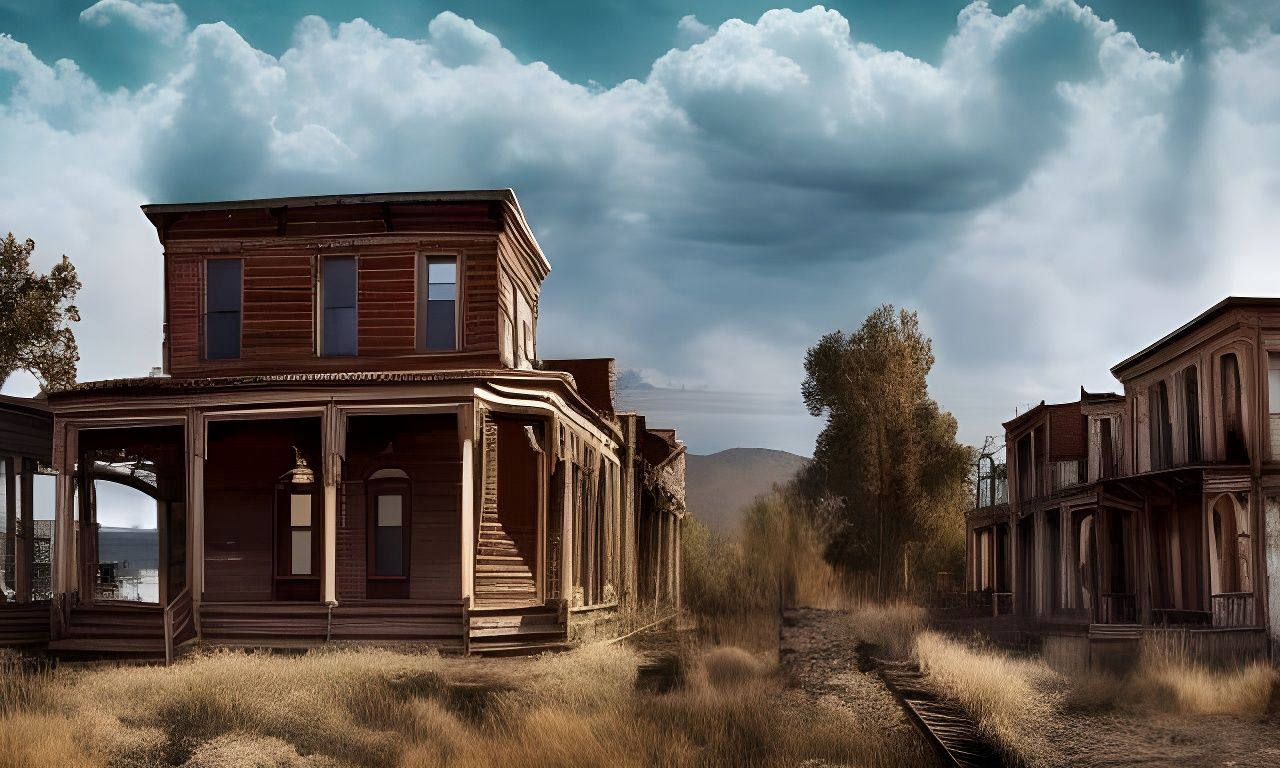 Old Western Ghost Town - AI Generated Artwork - NightCafe Creator