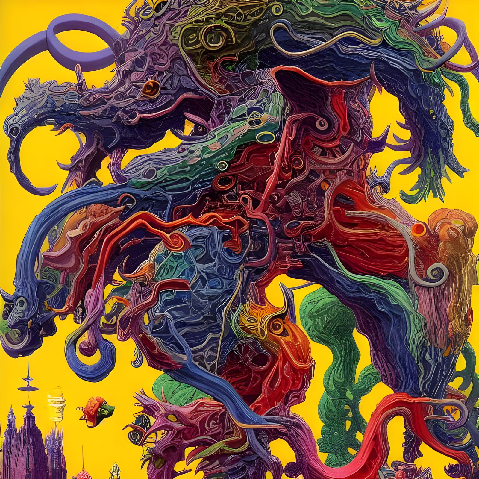 The colorful intricate chaos eating colossal creature of the universe ...