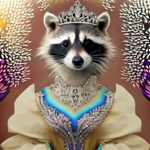 Queen Raccoon - AI Generated Artwork - NightCafe Creator