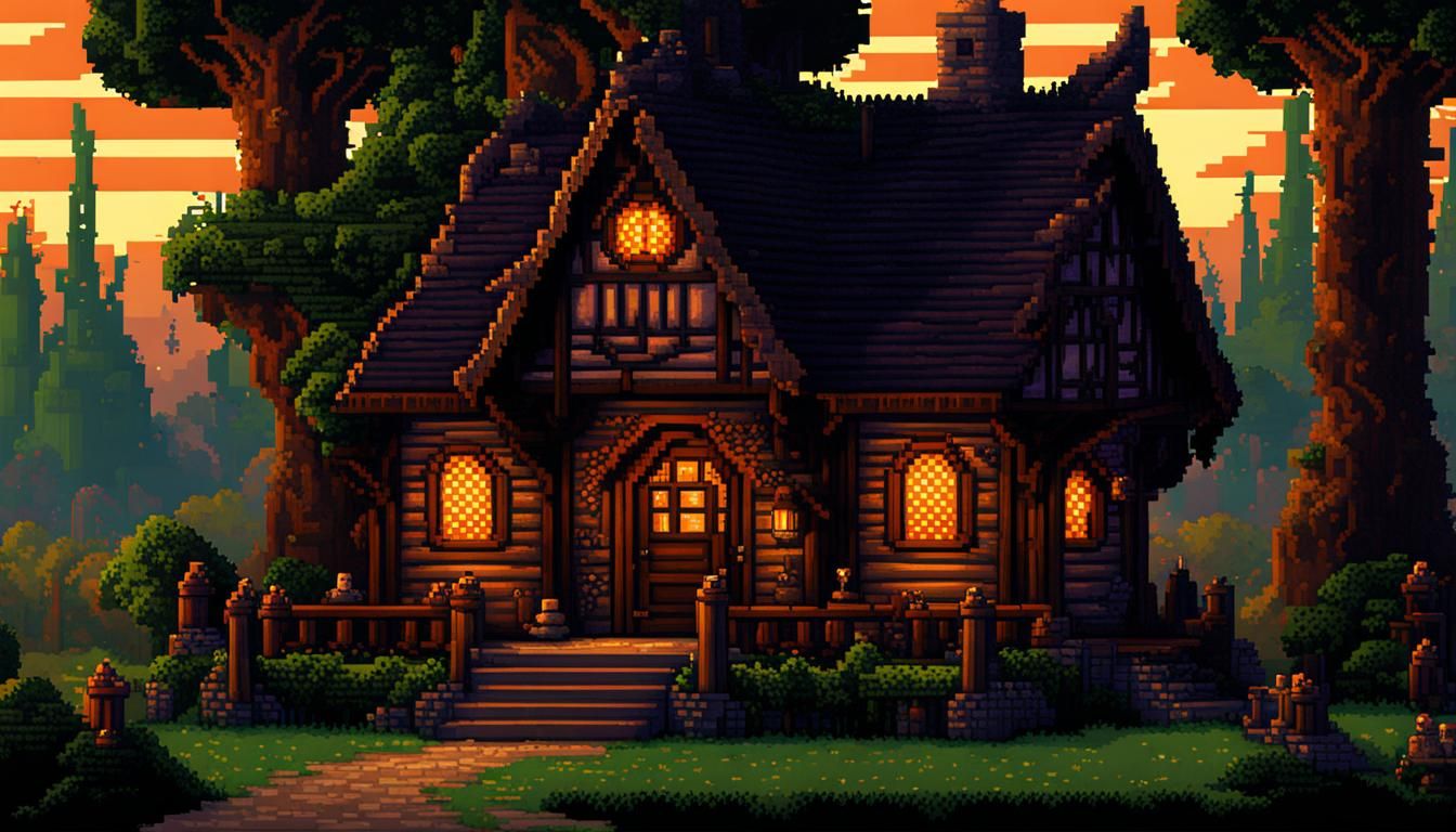 Pixel art 16-bit, witch’s cottage, hyperdetailed - AI Generated Artwork ...
