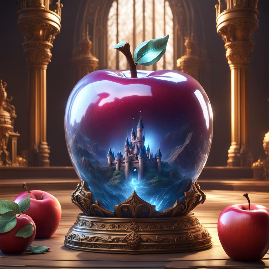 Beautiful Crystal Apple with a Castle Kingdon inside, beautiful ...
