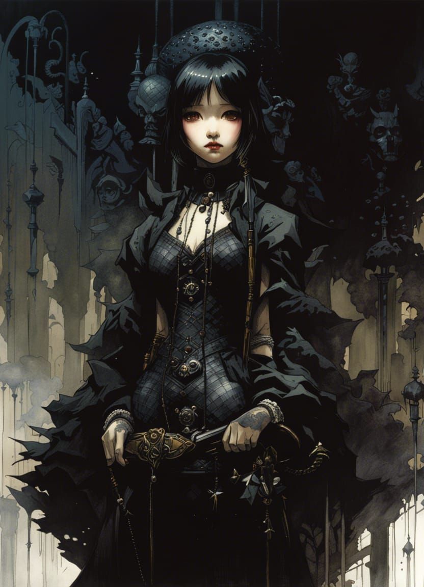 Gothic Vampire Girl - AI Generated Artwork - NightCafe Creator