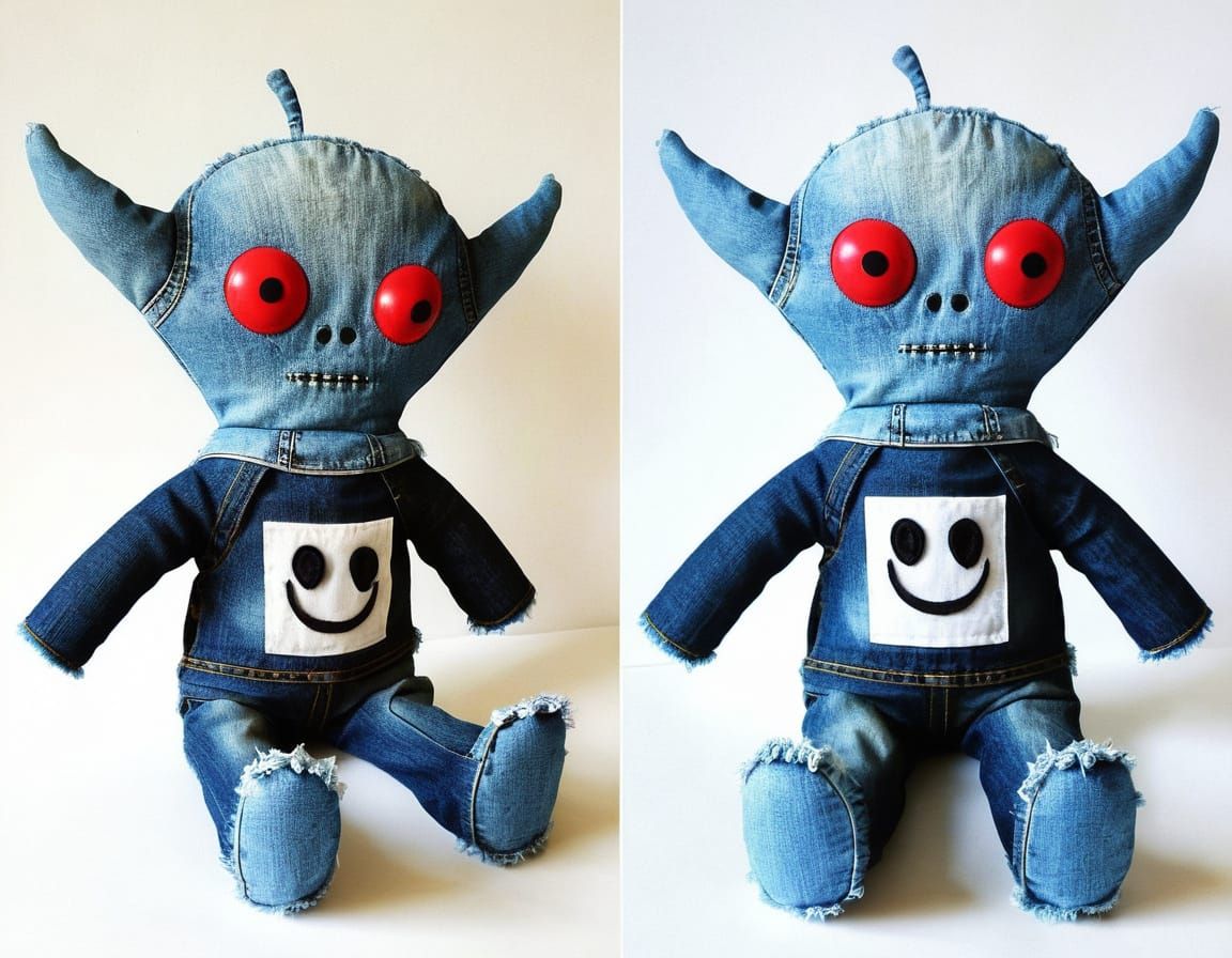 The Jean Aliens - Handmade Alien Sculpture from Recycled Jea...