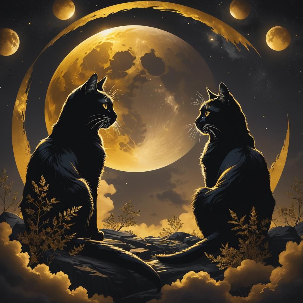 Cat Staring Contest - AI Generated Artwork - NightCafe Creator