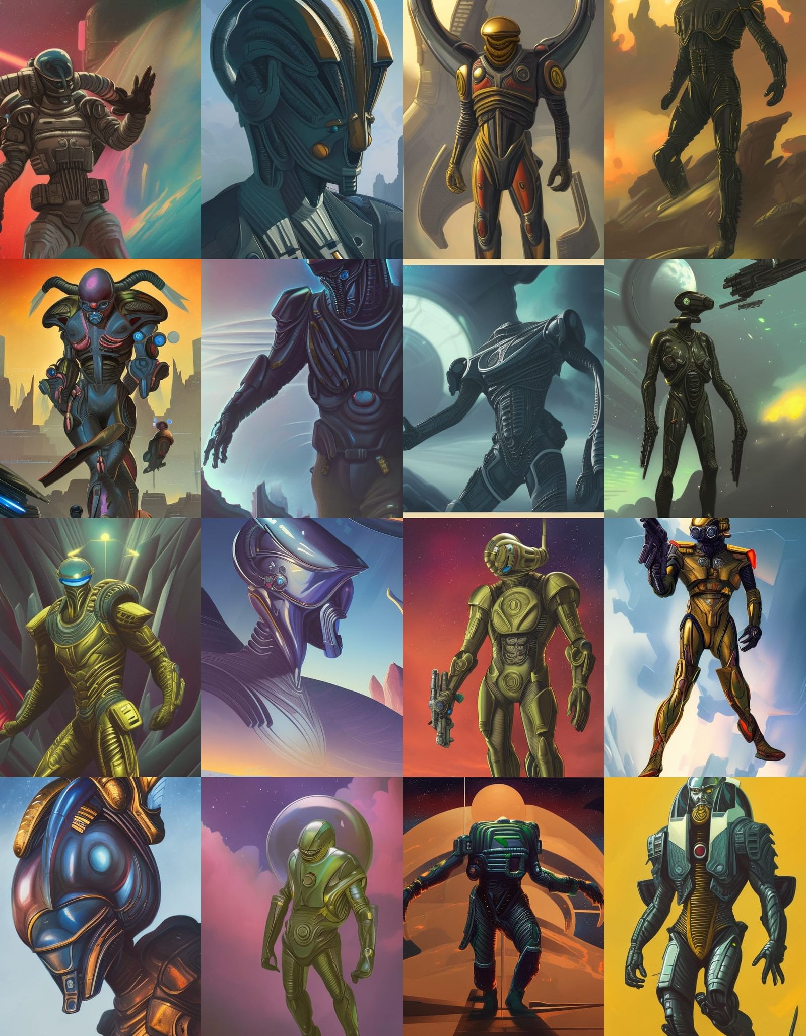 Alien soldier. Futuristic, Golden Age DC style interpreted through a ...