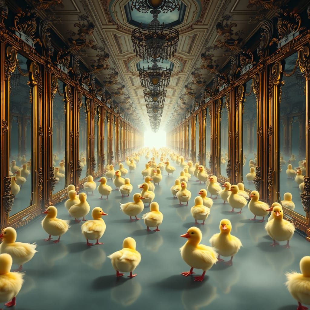 Entry to ducky heaven full of mirrors and endless ducks