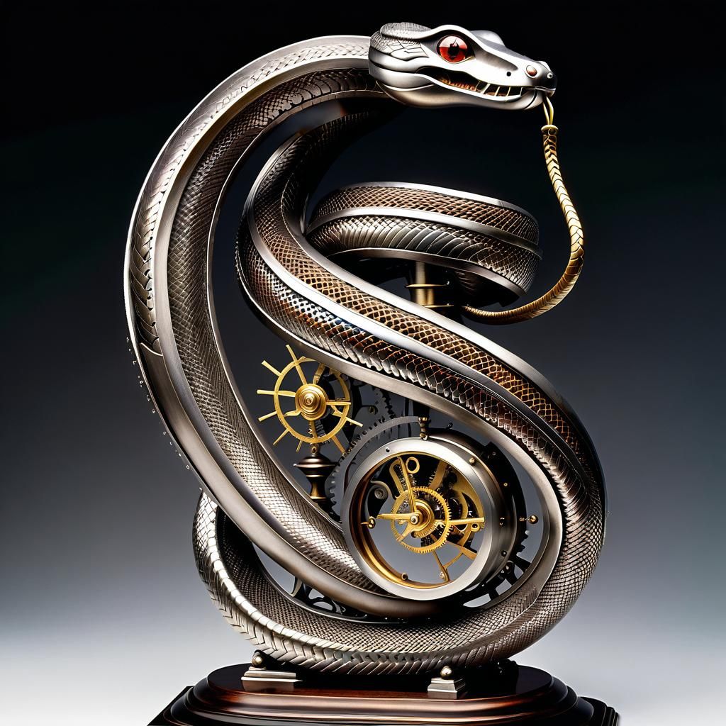 Snake clock - AI Generated Artwork - NightCafe Creator