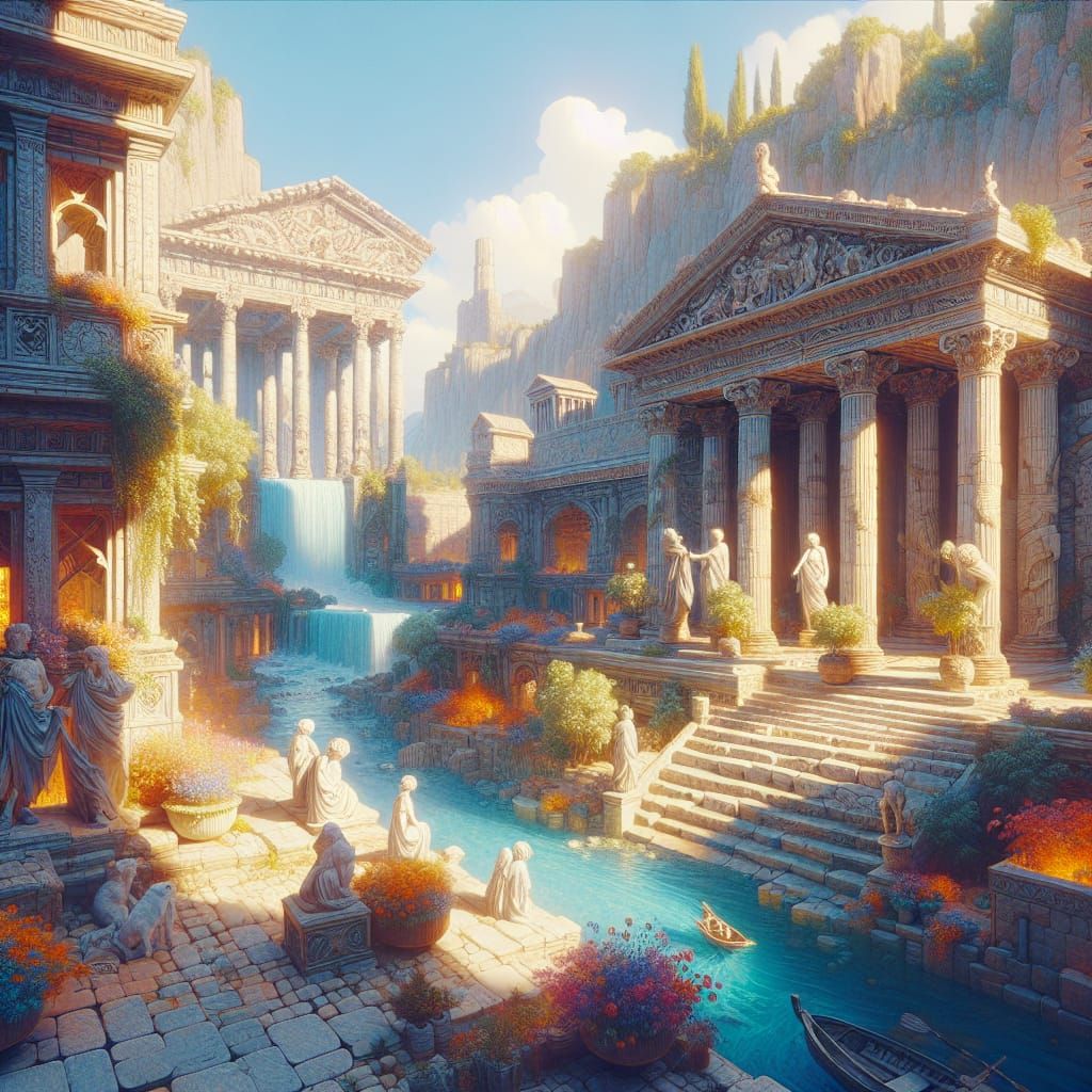 Ancient Roman Romantic Getaway - AI Generated Artwork - NightCafe Creator