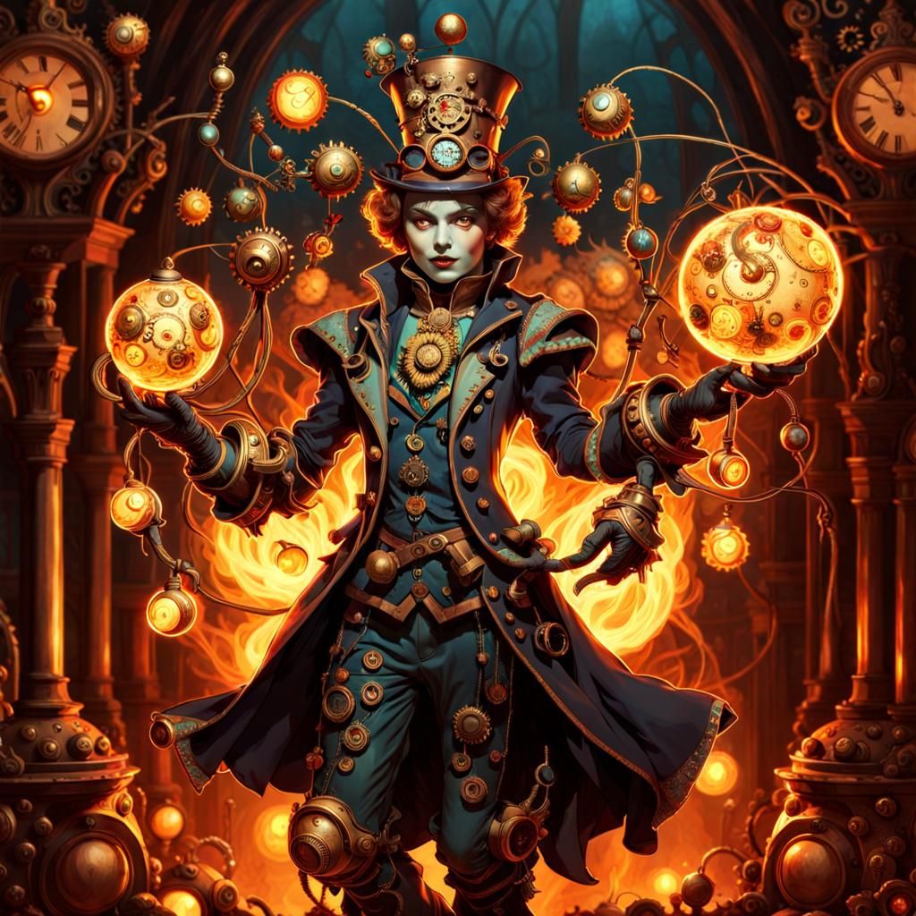 Steampunk Robot Jester - AI Generated Artwork - NightCafe Creator
