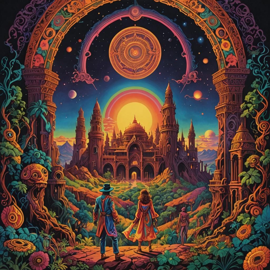 70's psychedelic album cover of band called "Shade Talon" - AI ...