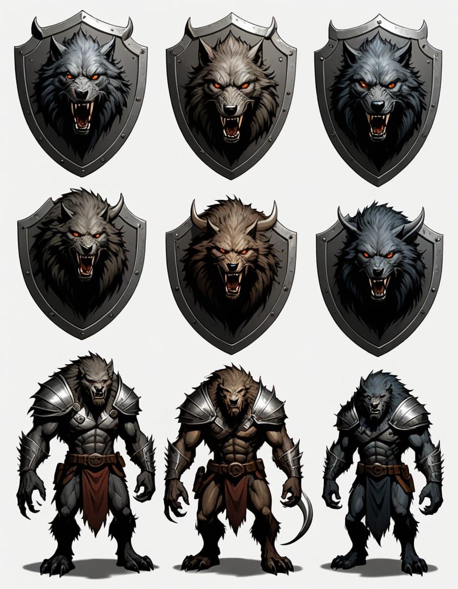 Werewolves in Ancient Armor - AI Art