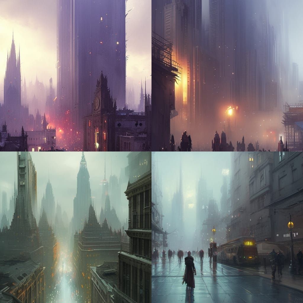 The city by Greg Rutkowski - AI Generated Artwork - NightCafe Creator
