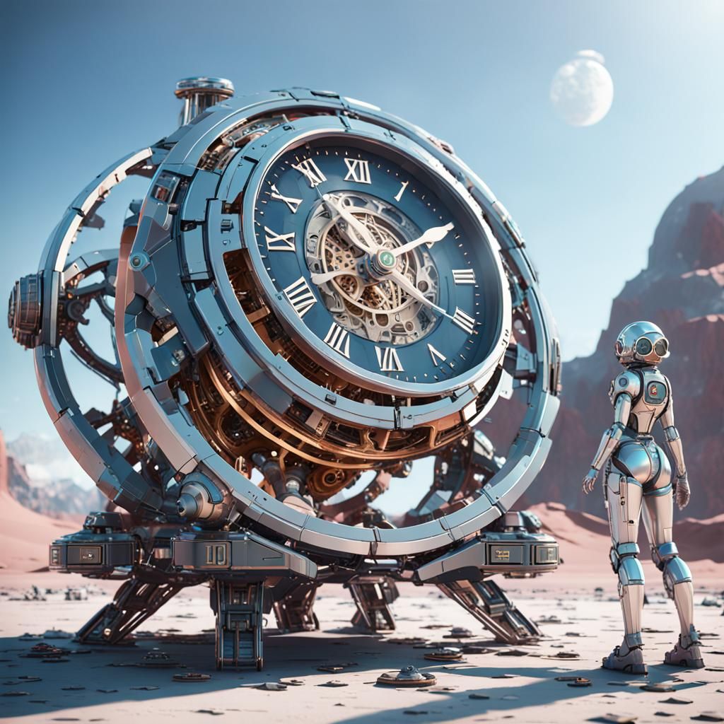 Space clock - AI Generated Artwork - NightCafe Creator