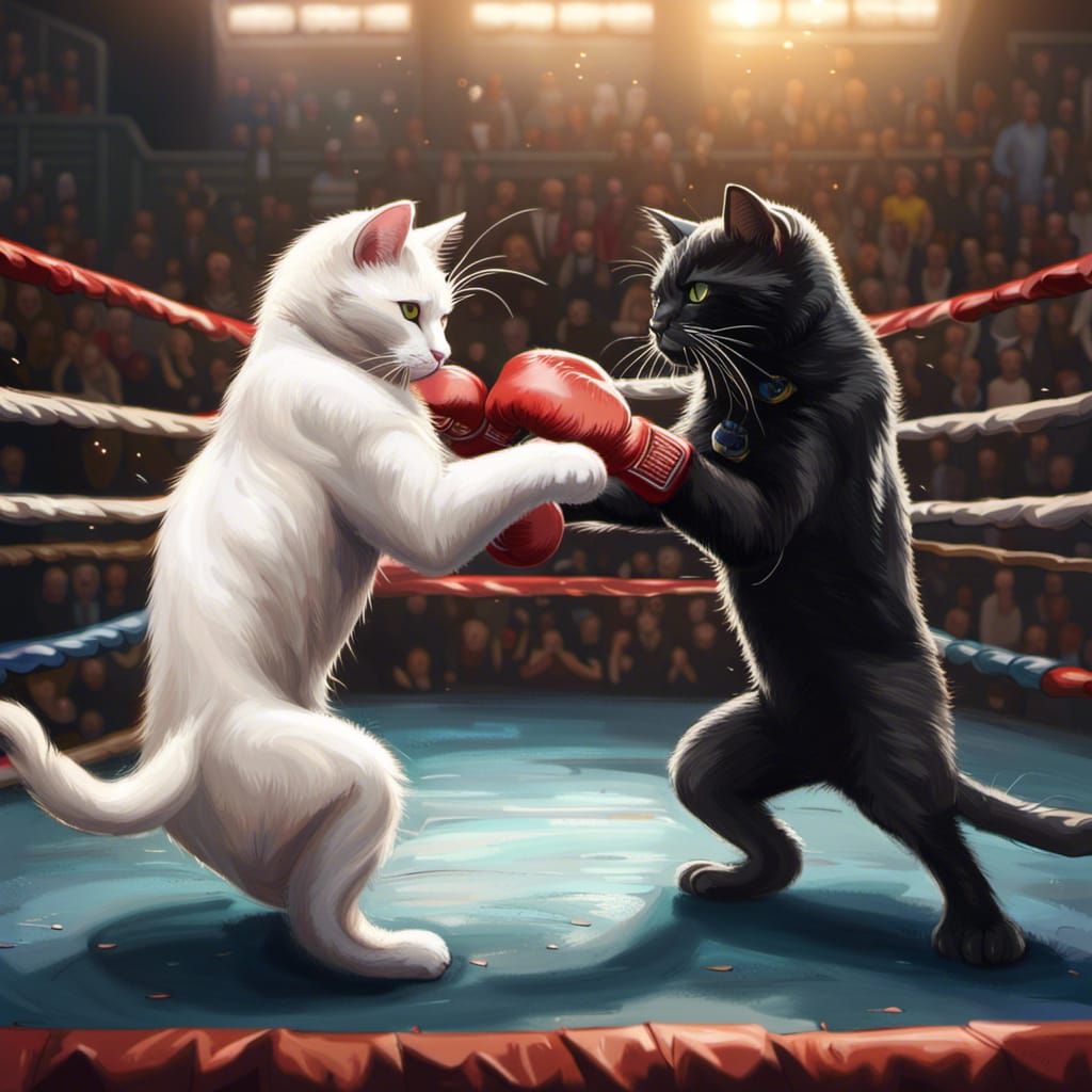fight of cats - AI Generated Artwork - NightCafe Creator