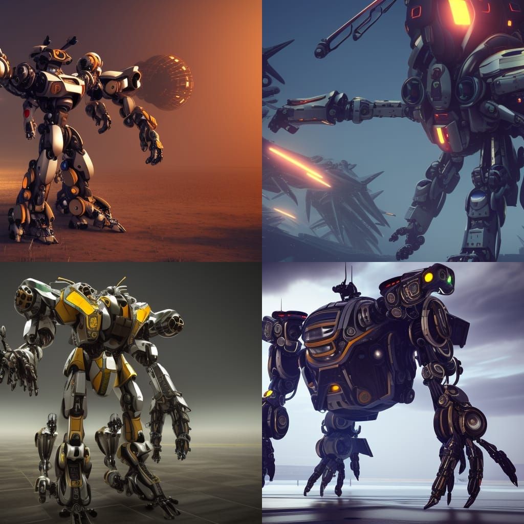 Mecha bees - AI Generated Artwork - NightCafe Creator
