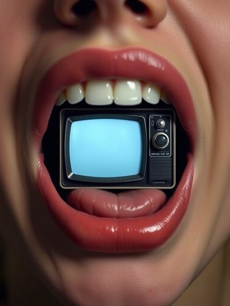 Surrealistic Vision of a Melting Television in a M... - AI Art