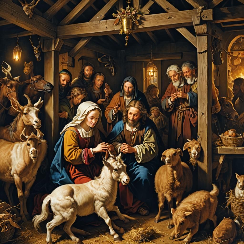 Northern Baroque Masterpiece: The Birth of Christ ... - AI Art