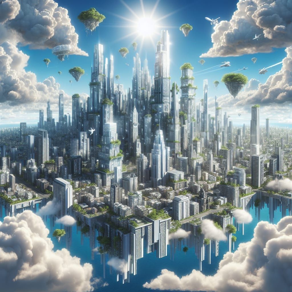 Utopia in the sky. - AI Generated Artwork - NightCafe Creator